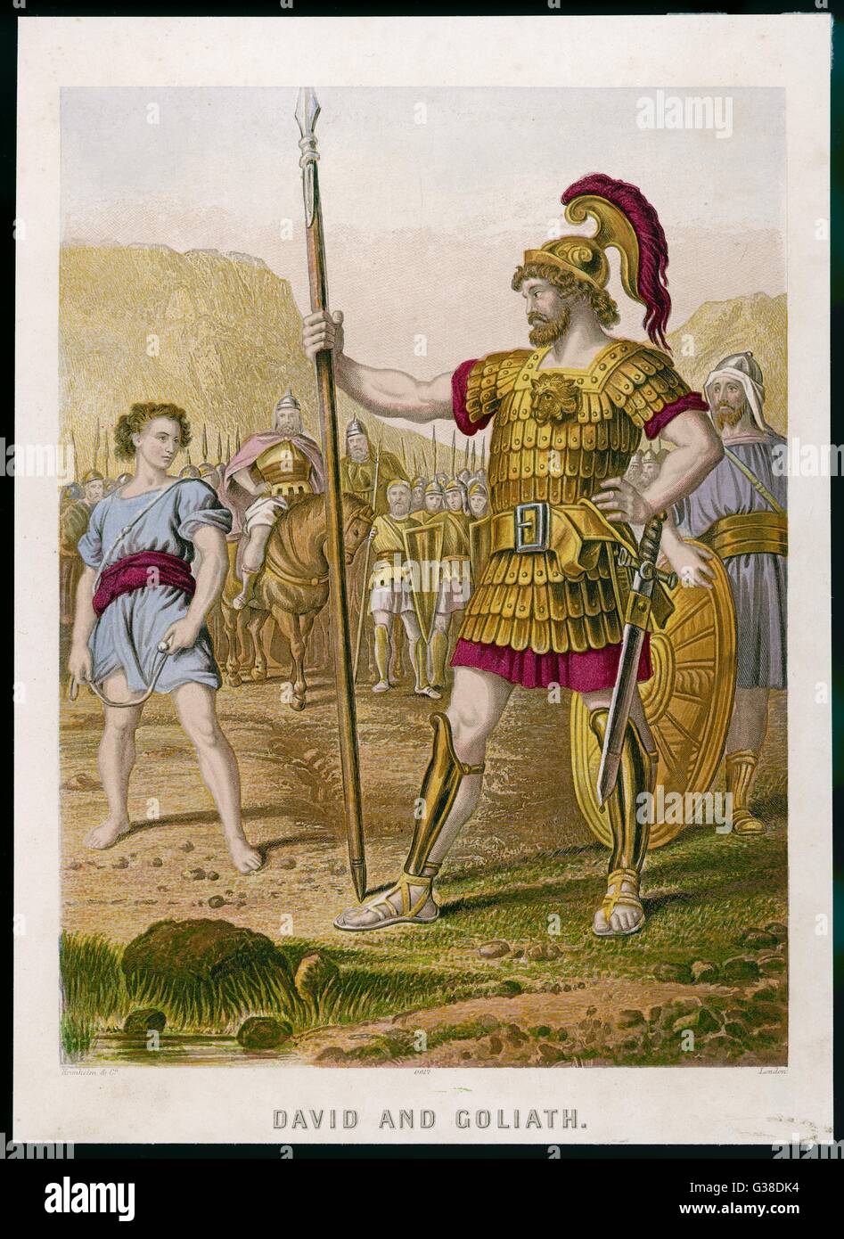The young David challenges the mighty Goliath Stock Photo - Alamy