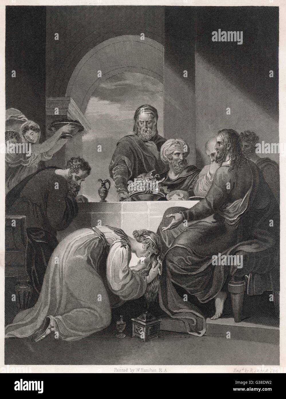 Mary washes feet hi-res stock photography and images - Alamy