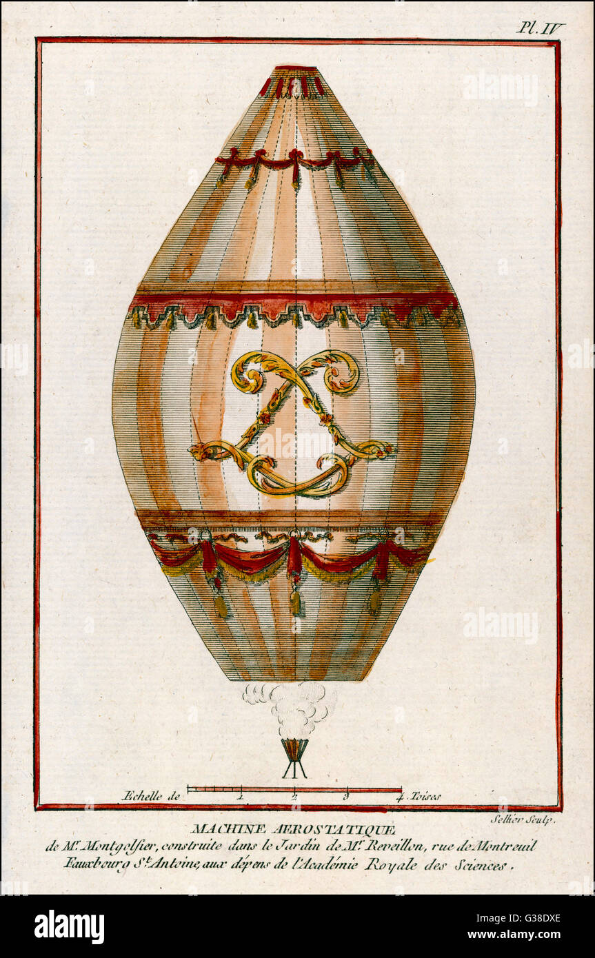 First Montgolfiere 1783 Stock Photo - Alamy