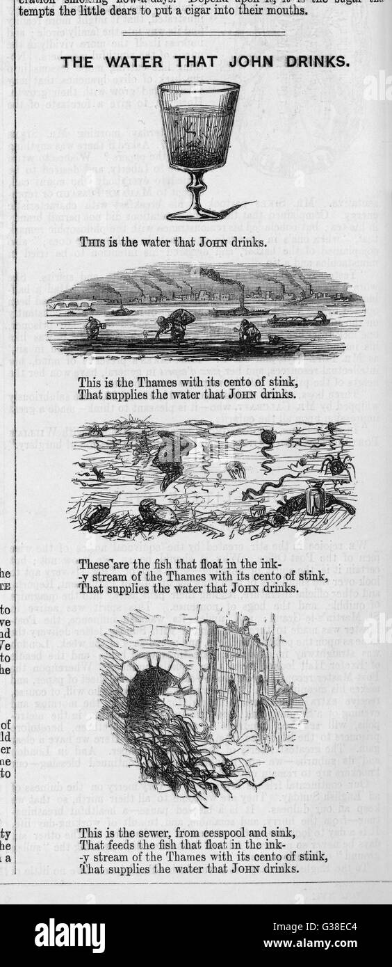 The water that John drinks, satire on polluted Thames Stock Photo - Alamy