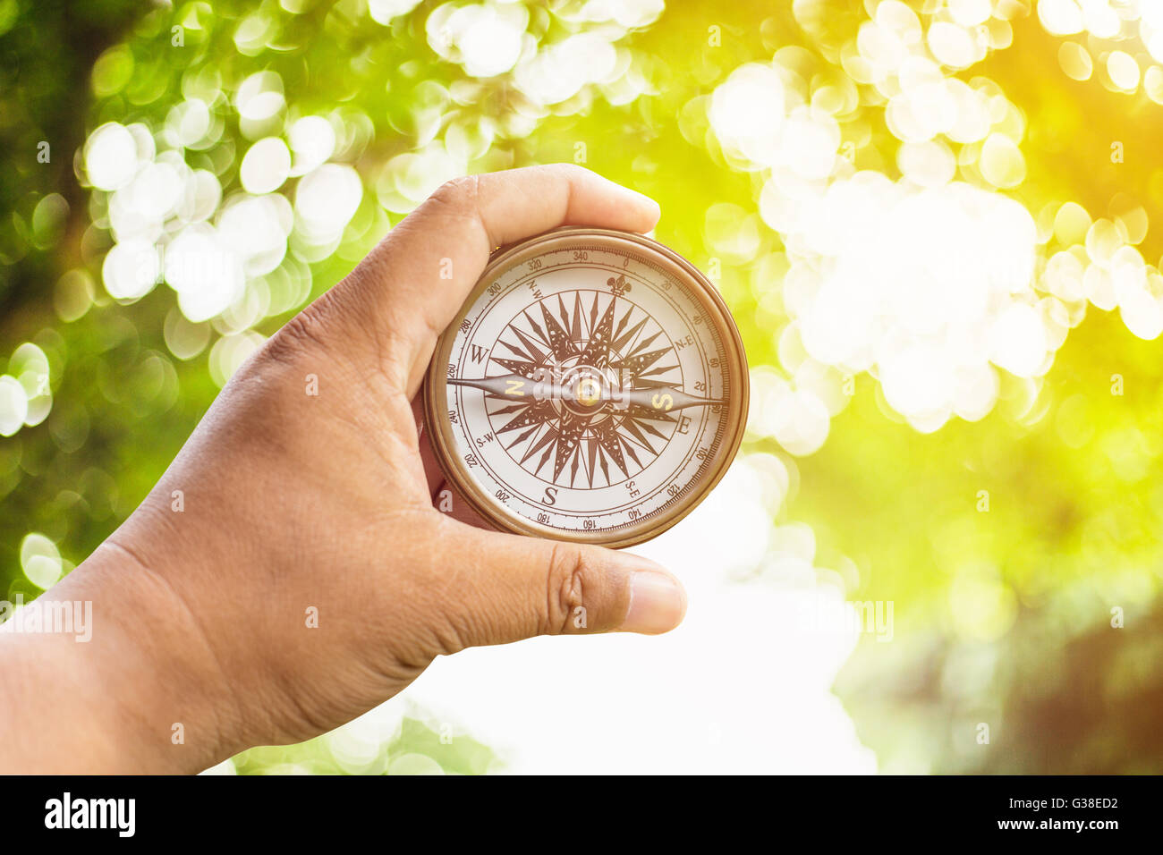 Hand and compass hi-res stock photography and images - Alamy