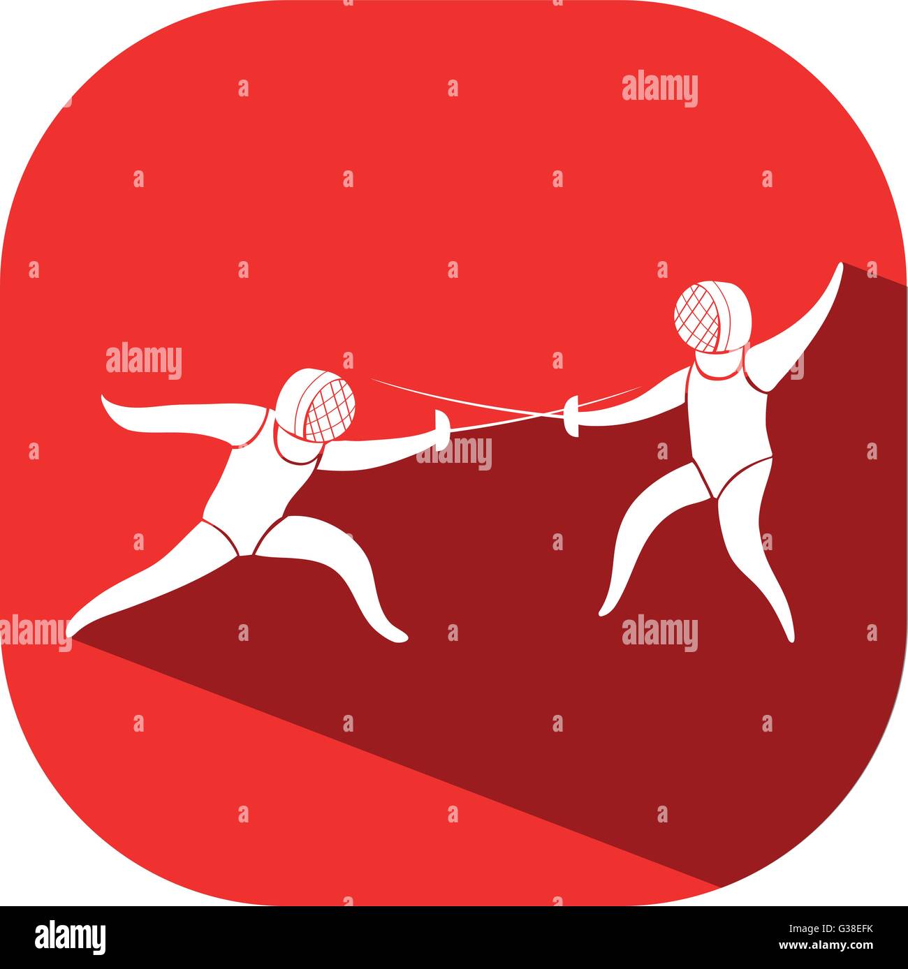 Sport icon design for fencing on red tag illustration Stock Vector ...