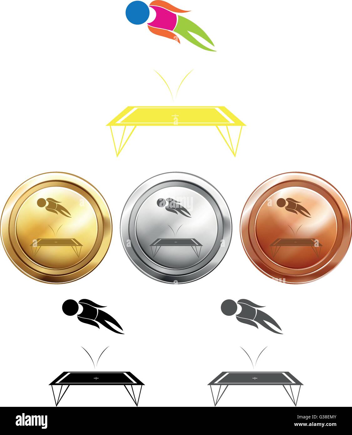 Medal designs for trampoline illustration Stock Vector Image & Art - Alamy