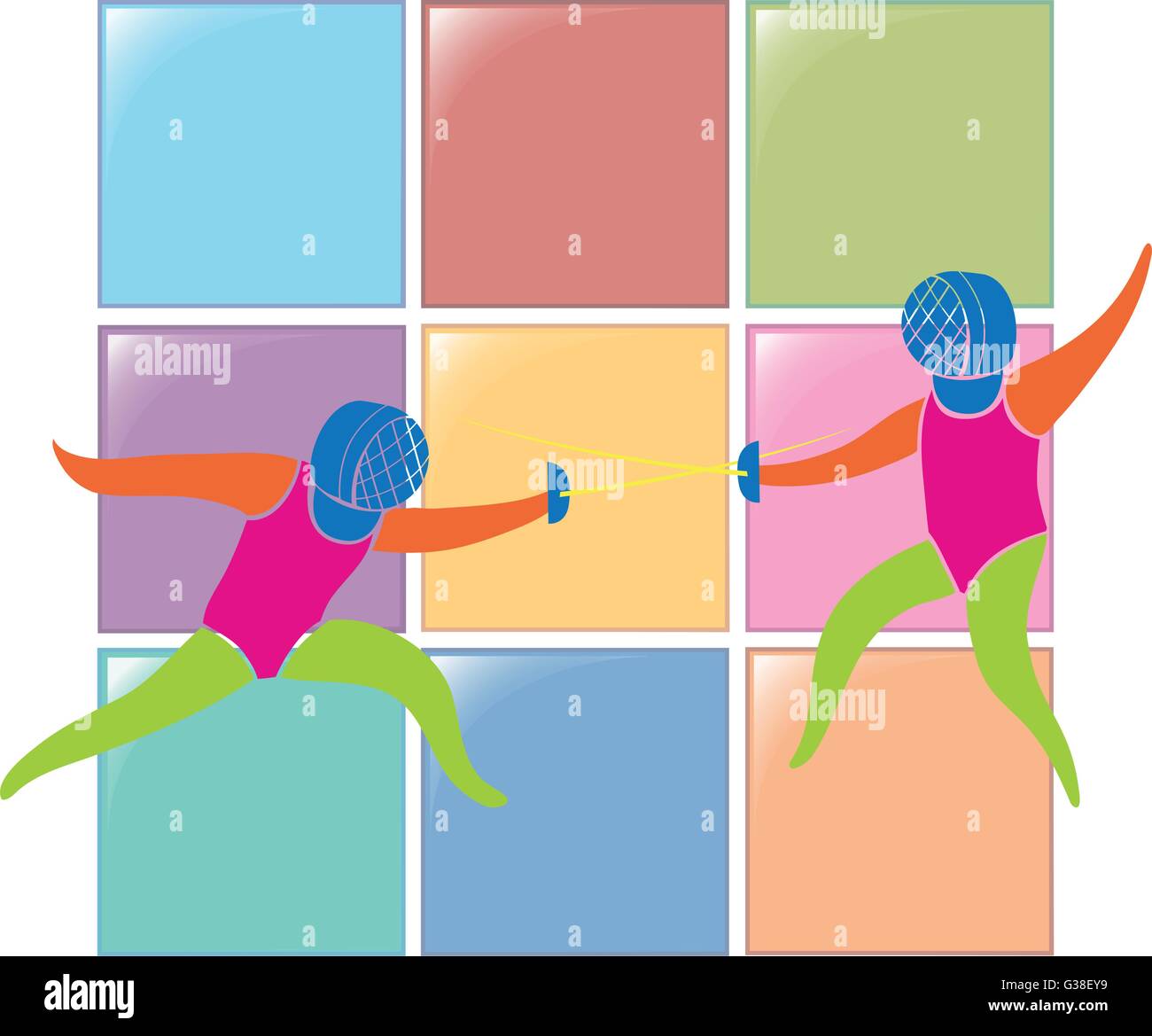 Sport icon design for fencing in color illustration Stock Vector Image ...