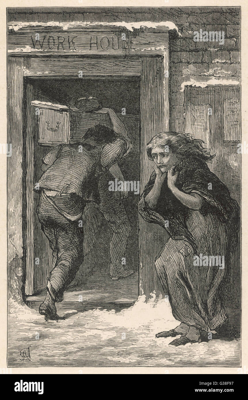 A WORKHOUSE FUNERAL A poor woman is distraught as the body of her ...