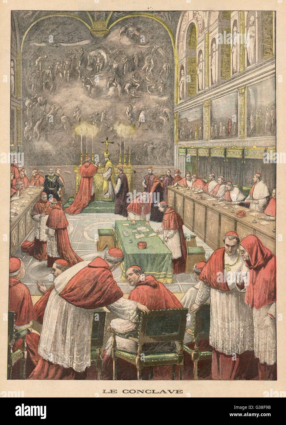 VOTING FOR POPE 1903 Stock Photo - Alamy