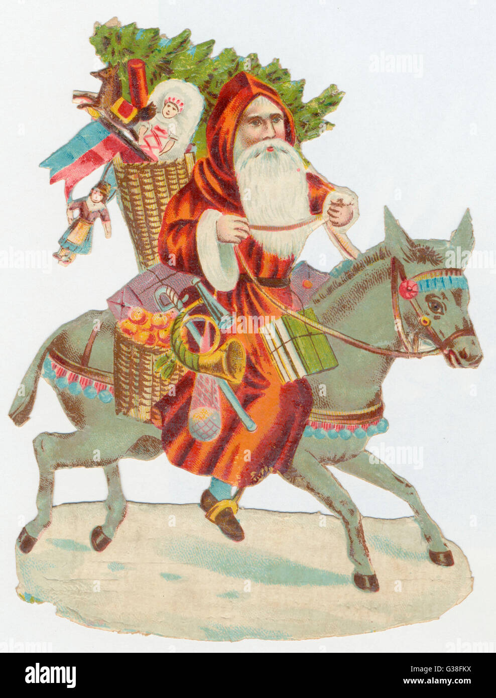 Santa on Donkey Stock Photo - Alamy