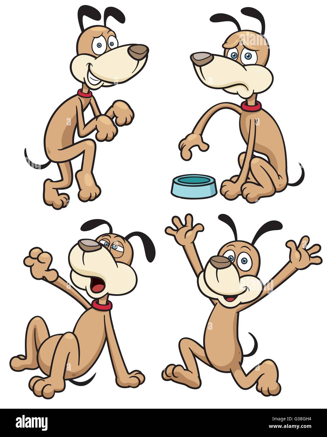 Vector illustration of Dog Characters Cartoon Stock Vector Image & Art ...