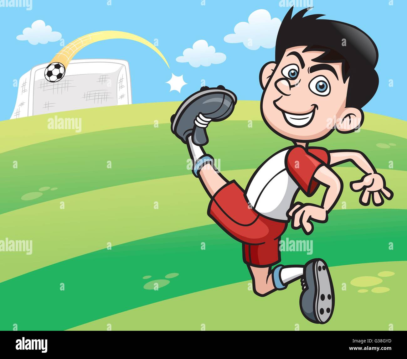 Vector illustration of Soccer player shoot Stock Vector Image & Art - Alamy