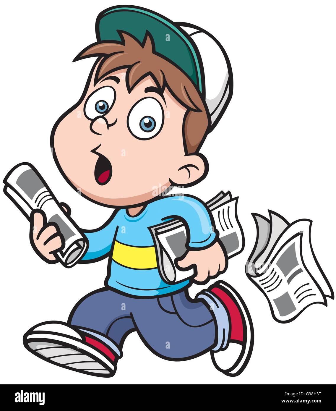 Vector illustration of Paperboy cartoon Stock Vector Art & Illustration ...
