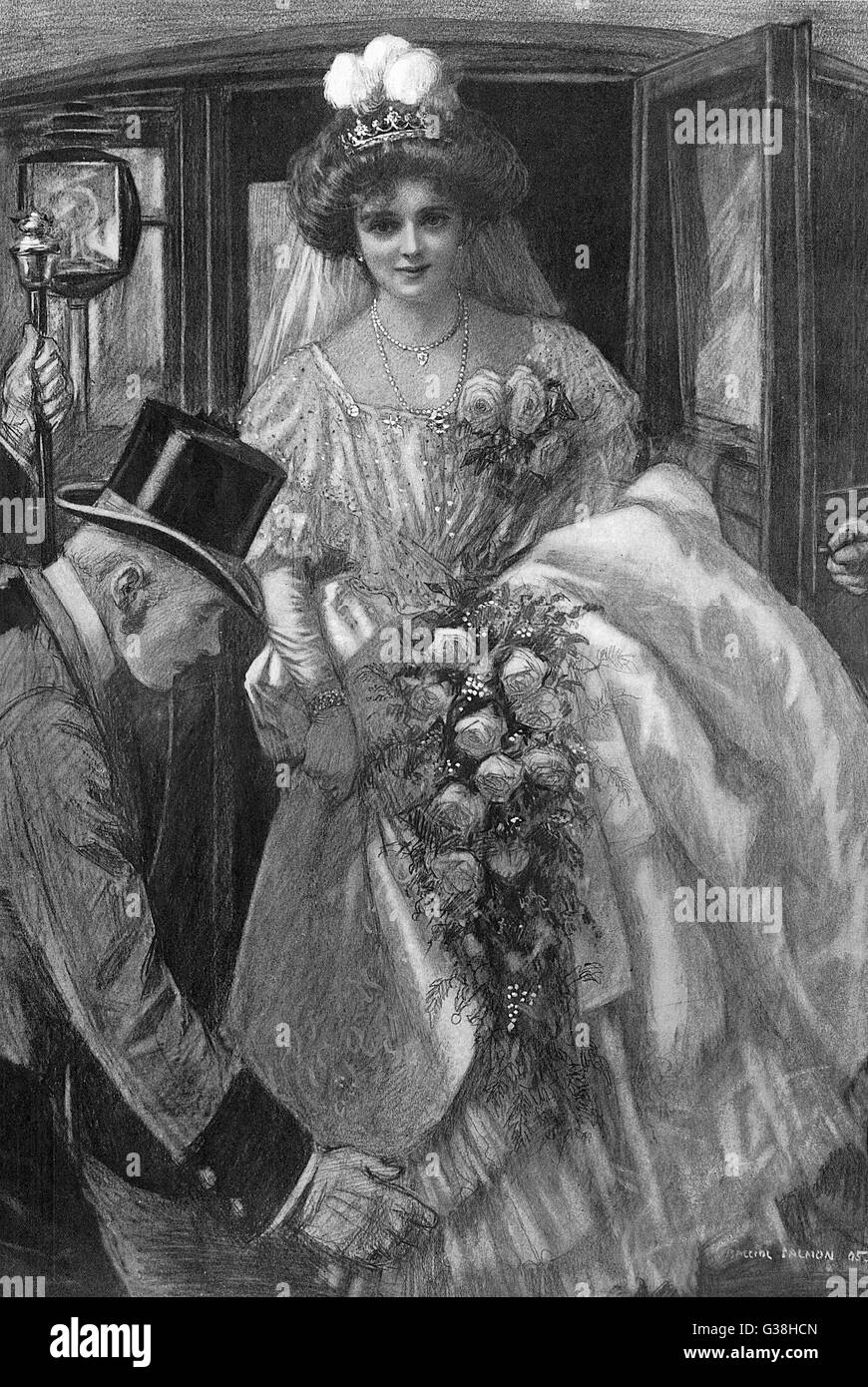 A debutante arrives at buckingham palace hi-res stock photography and ...