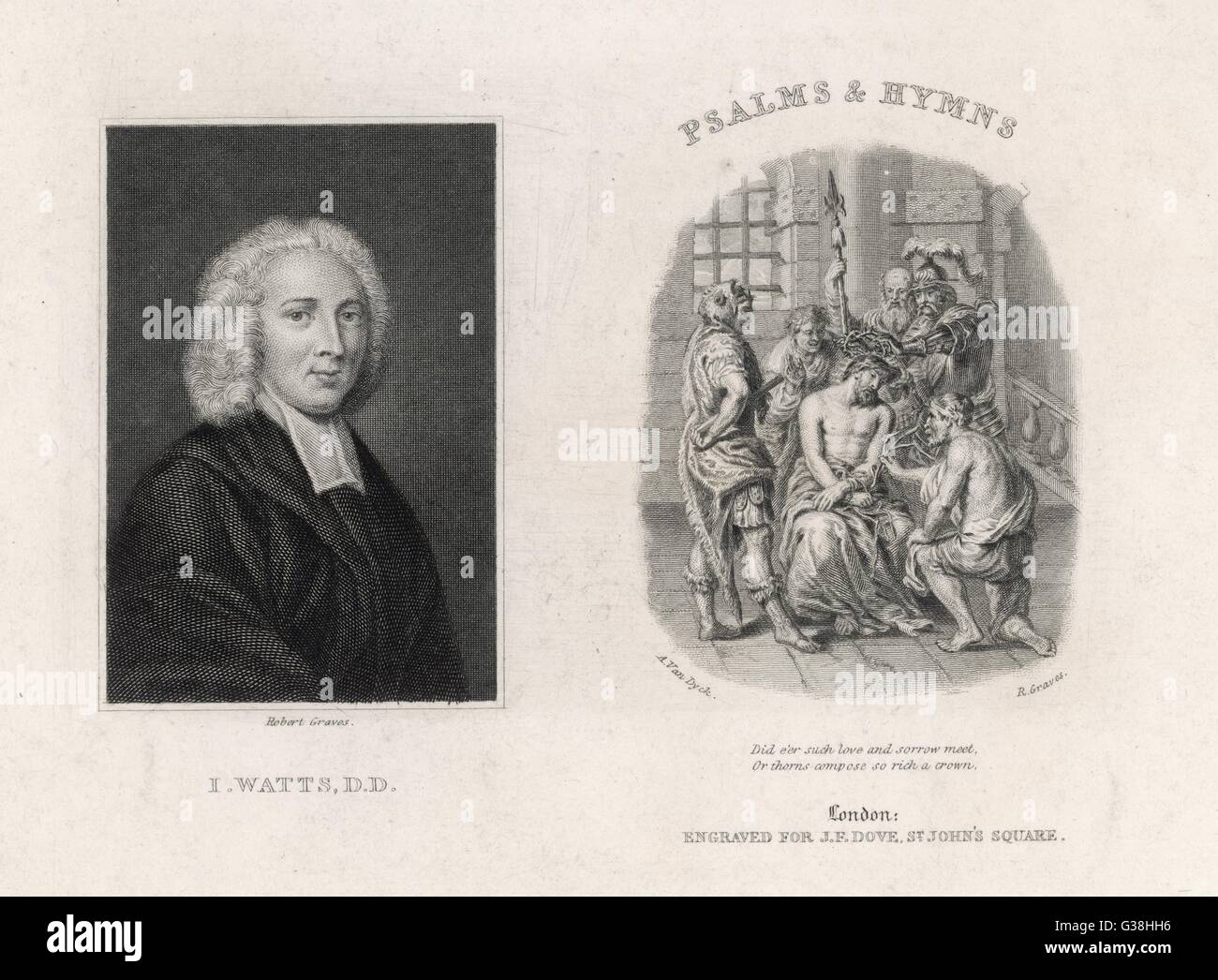 ISAAC WATTS divine and writer Date: 1674 - 1748 Stock Photo - Alamy