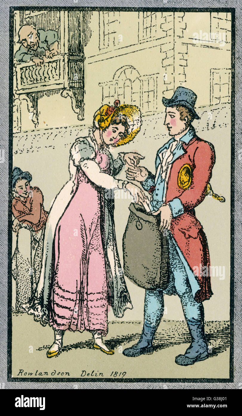 POSTING LETTER INTO SACK Stock Photo - Alamy