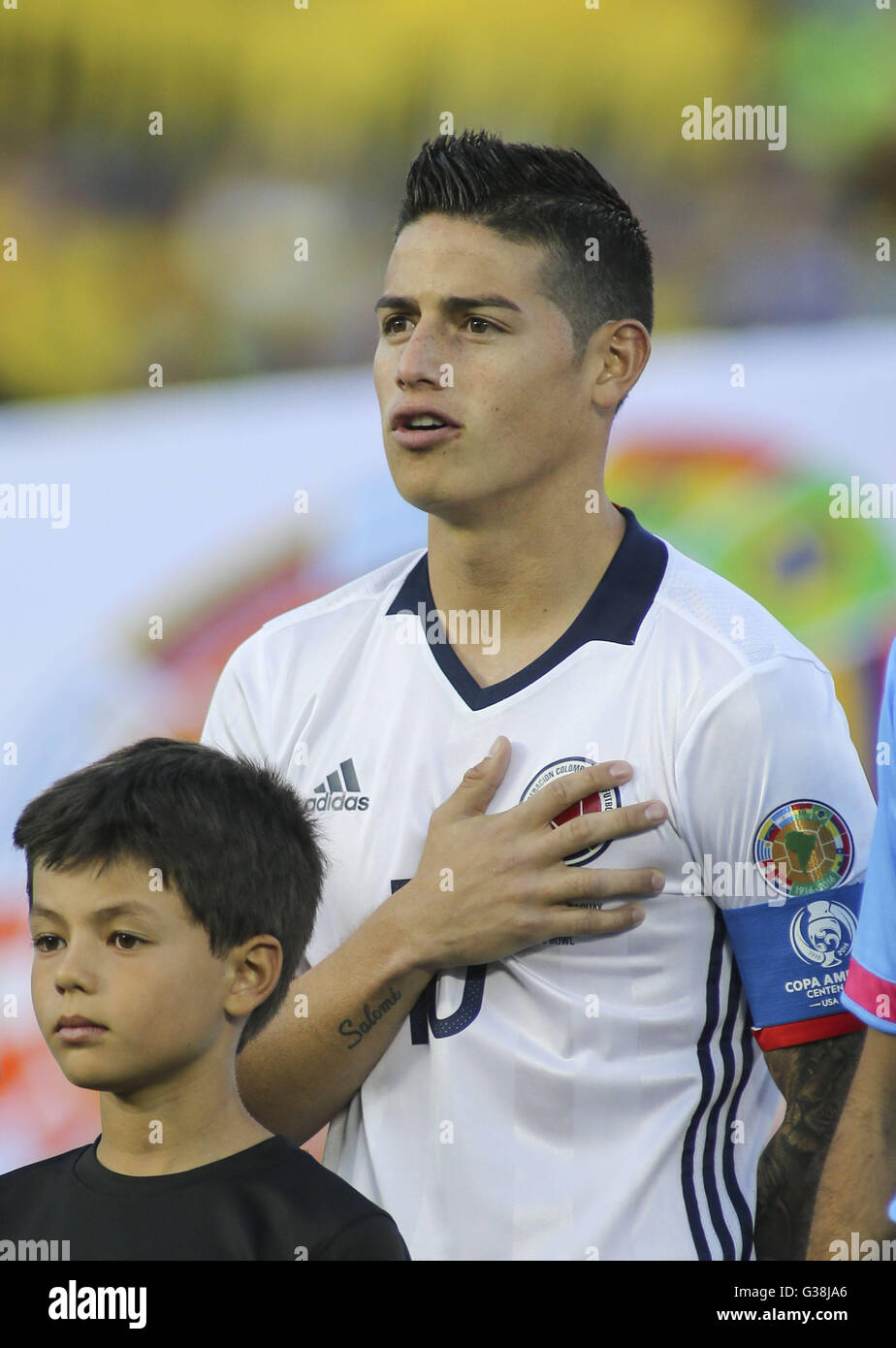 Los Angeles, California, USA. 7th June, 2016. Colombia midfielder James ...
