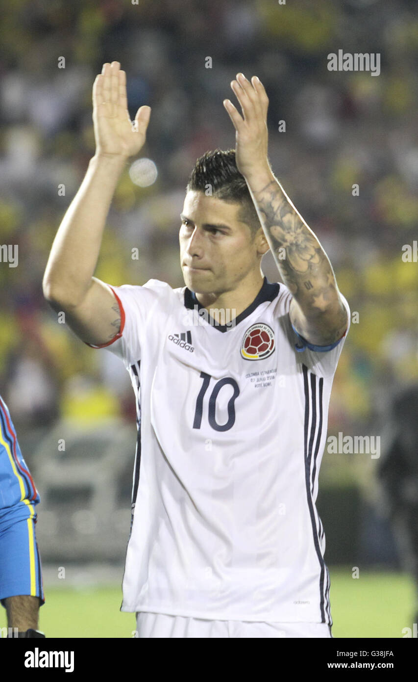 Los Angeles, California, USA. 7th June, 2016. Colombia midfielder James ...