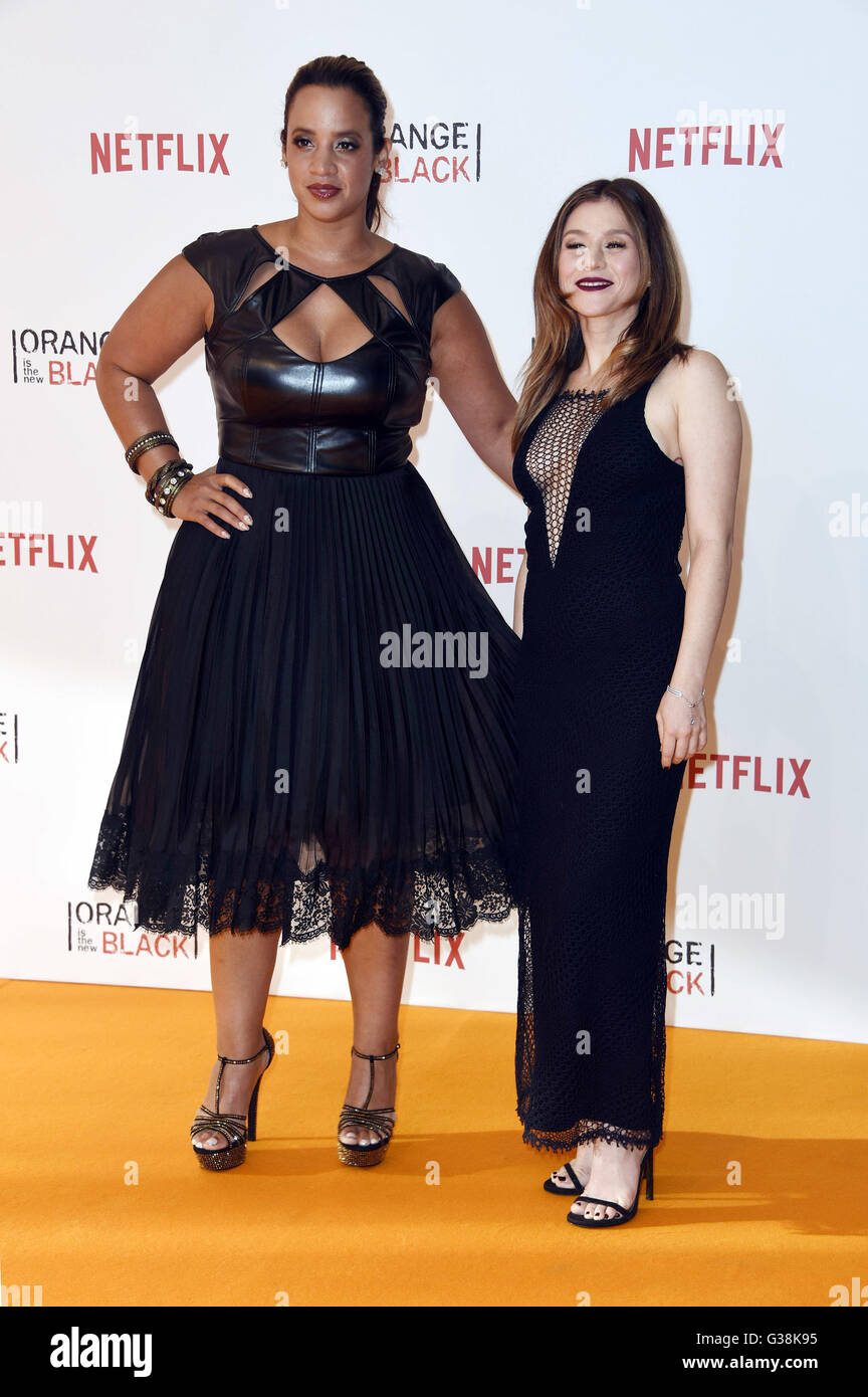 Berlin, Germany. 7th June, 2016. Dascha Polanco and Yael Stone attend ...