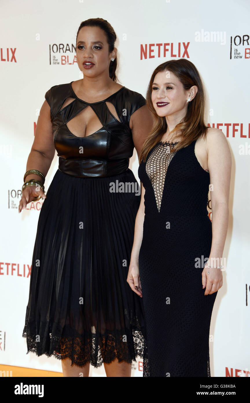 Berlin, Germany. 7th June, 2016. Dascha Polanco and Yael Stone attend ...