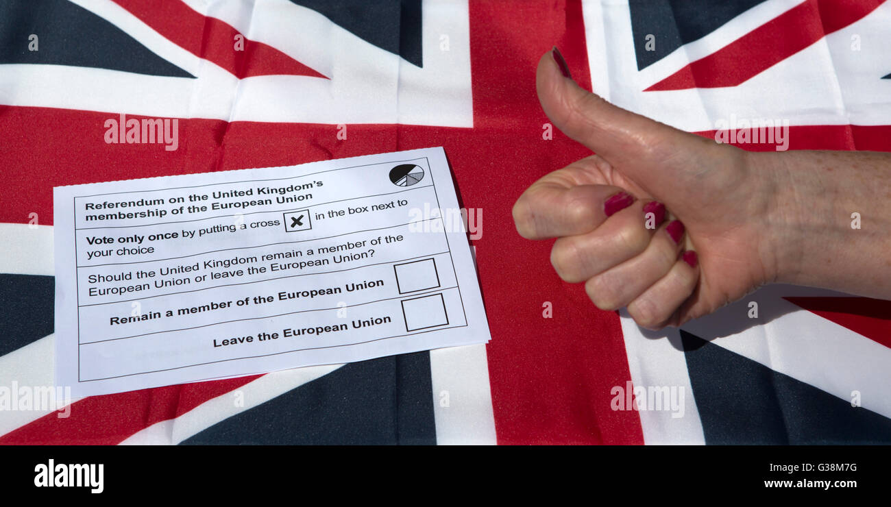 A ballot paper for the United Kingdom referendum on European Union ...