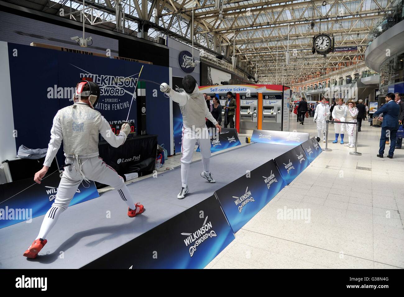 London, UK. 9th June, 2016. British Fencing pop-up event at Waterloo ...