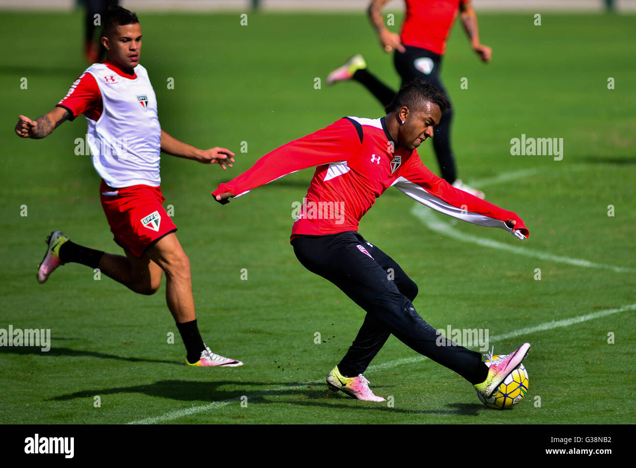 SAO PAULO, Brazil - 06/09/2016: TRAINING SPFC - Kelvin during training ...