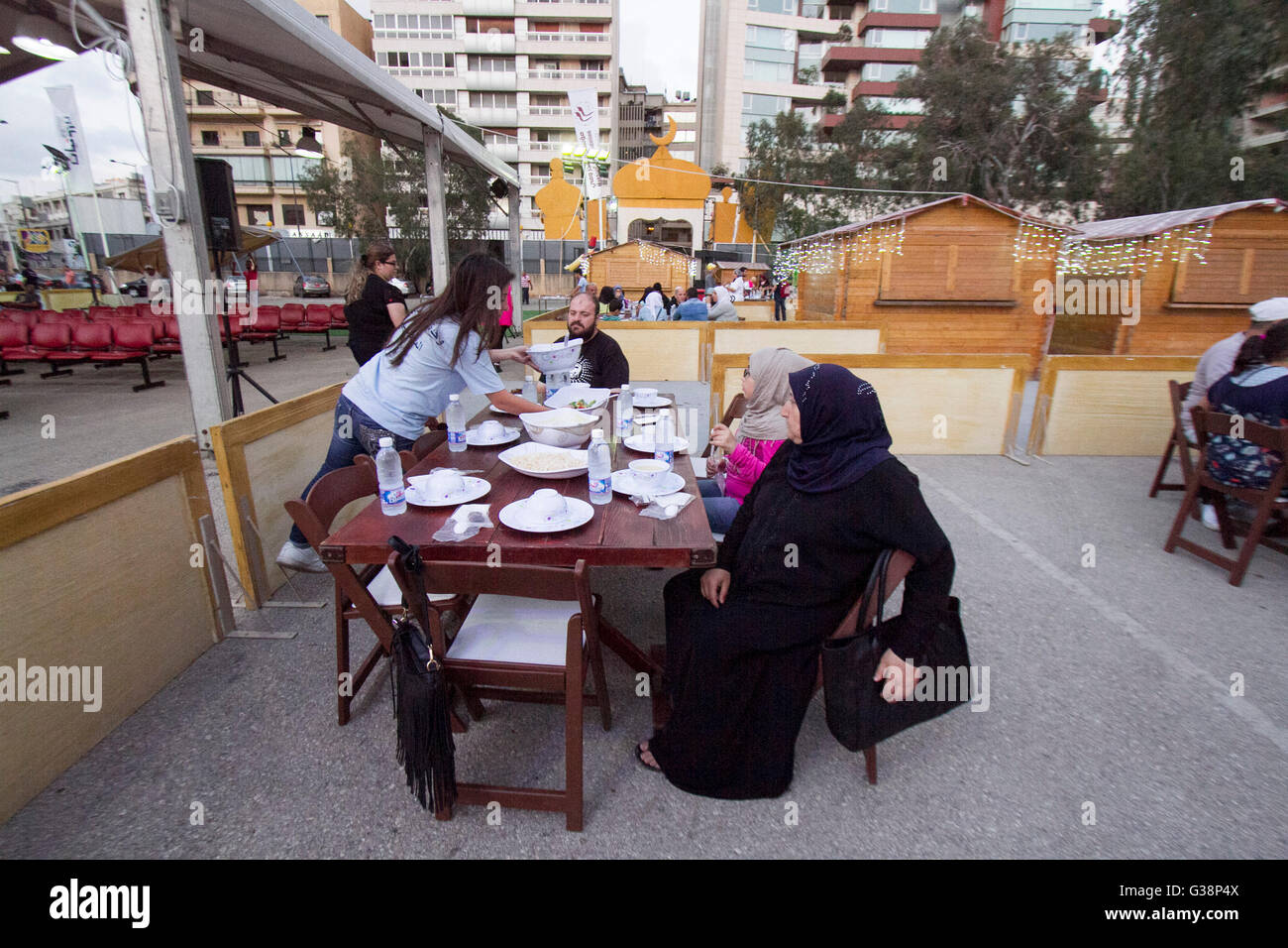 Beirut, Lebanon. 9th June, 2016. Devout Muslim families prepare to end ...