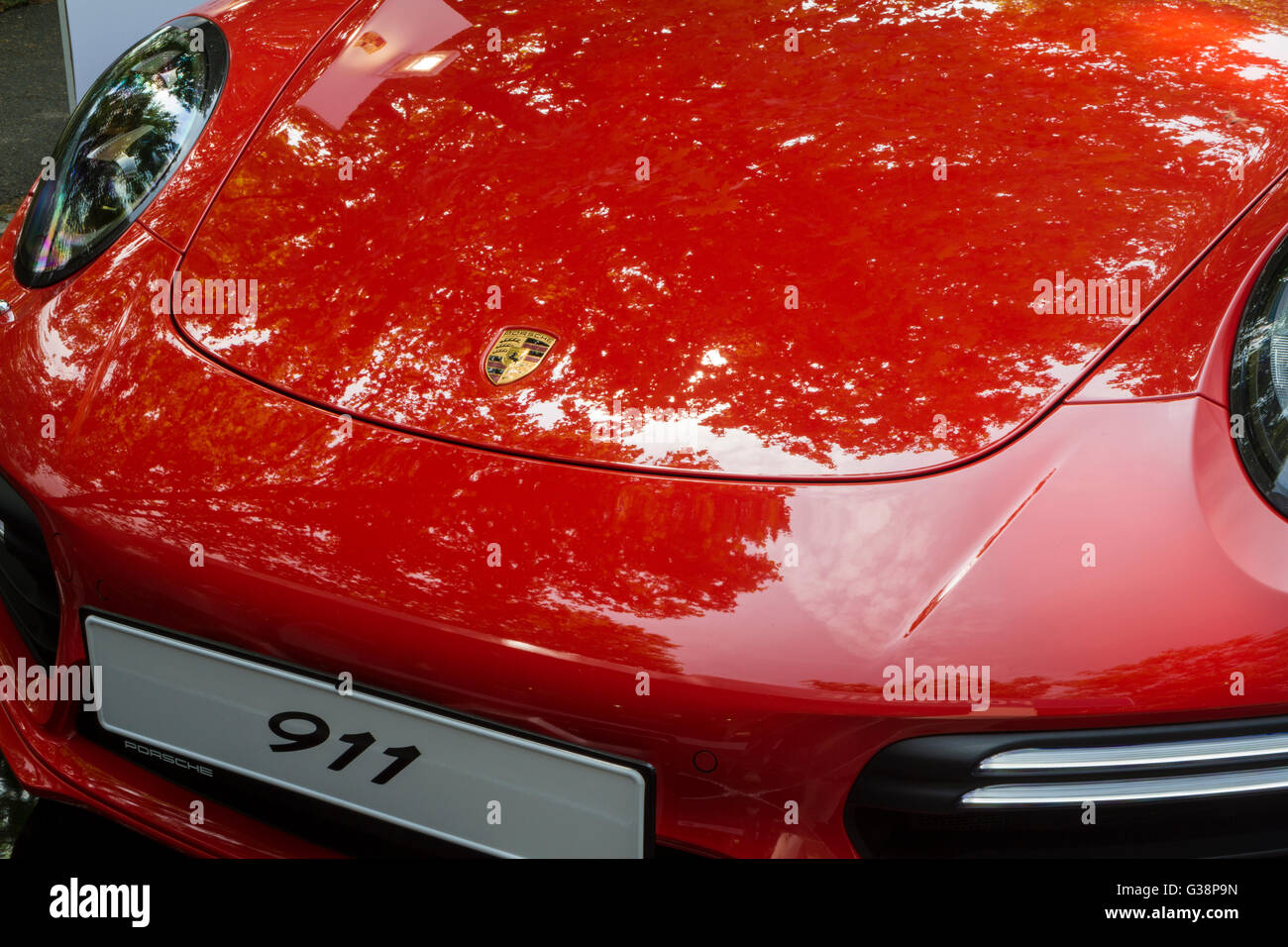 Turin, Italy, 8th June 2016. Porsche 911 Turbo S front view Stock Photo ...