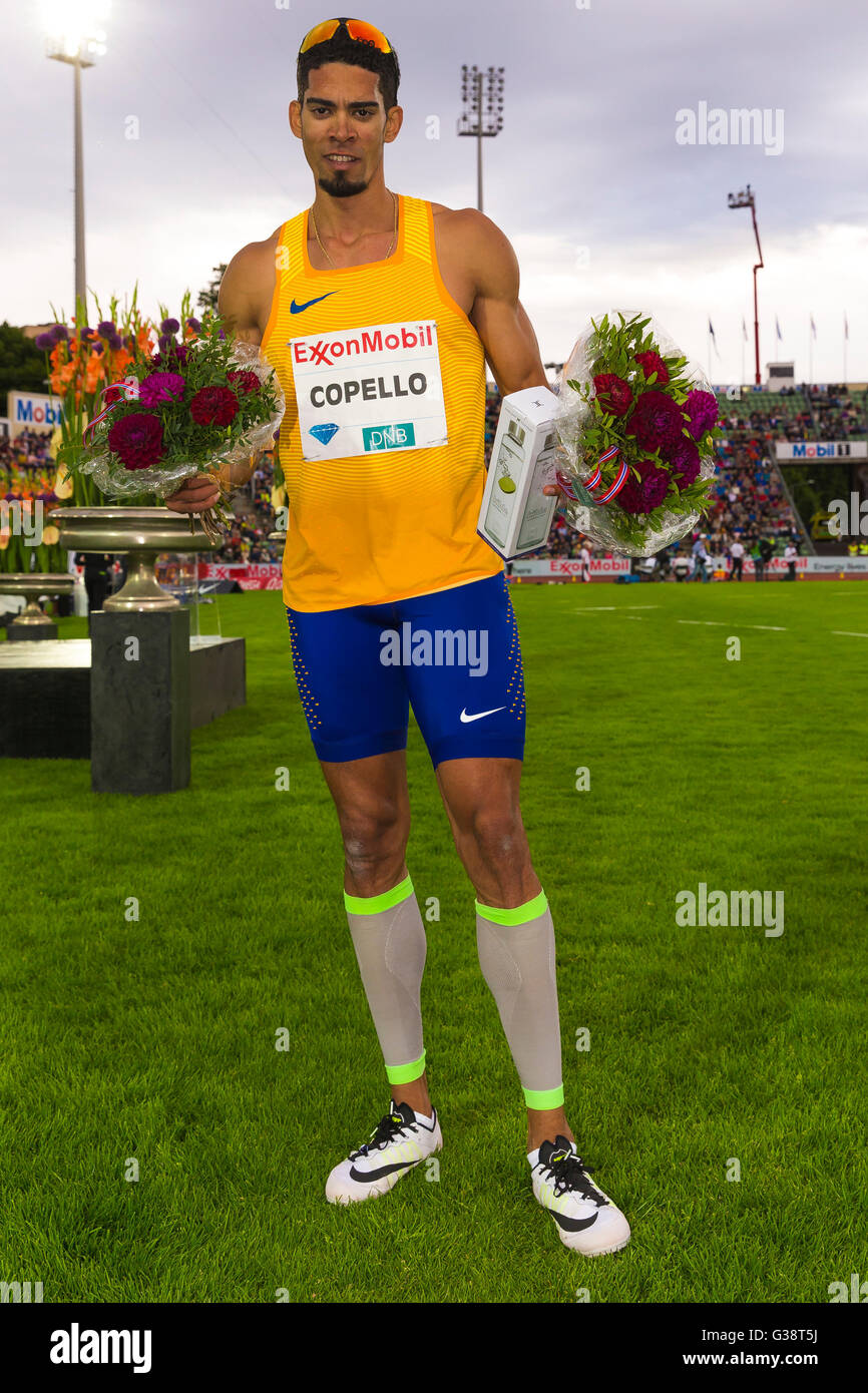 Oslo, Norway. 09th June, 2016. Diamond League Bislett Games. Yasmani ...