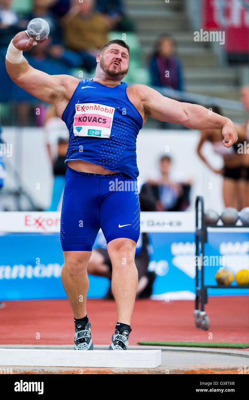 Oslo, Norway. 09th June, 2016. Diamond League Bislett Games. Joe Kovacs ...