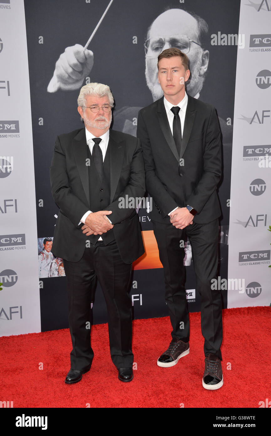Los Angeles, USA. 09th June, 2016. Director George Lucas & son Jeff ...