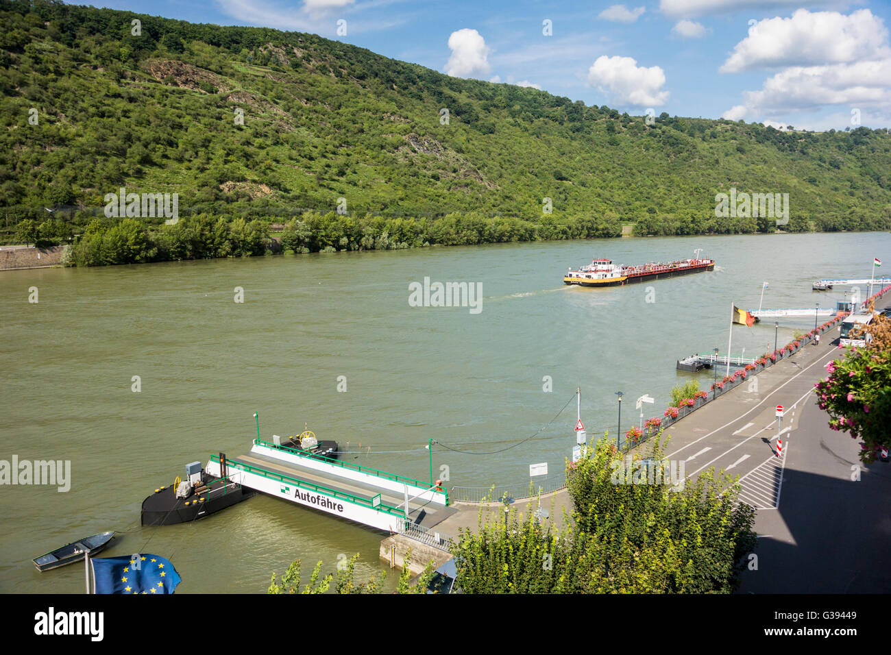 The River Rhine at Boppard, Germany, UNESCO World Heritage Site Stock ...