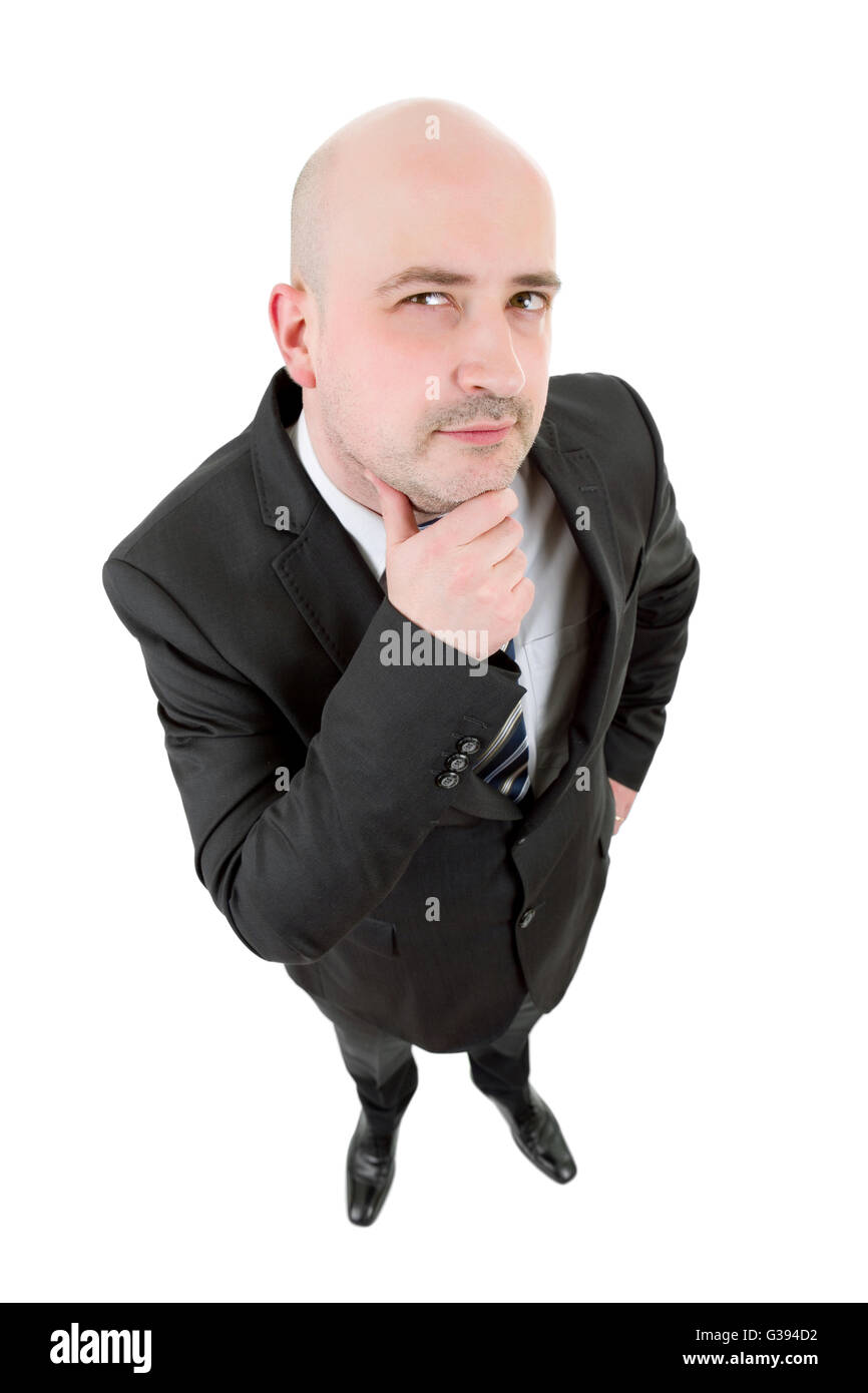 businessman thinking full length isolated on white Stock Photo - Alamy