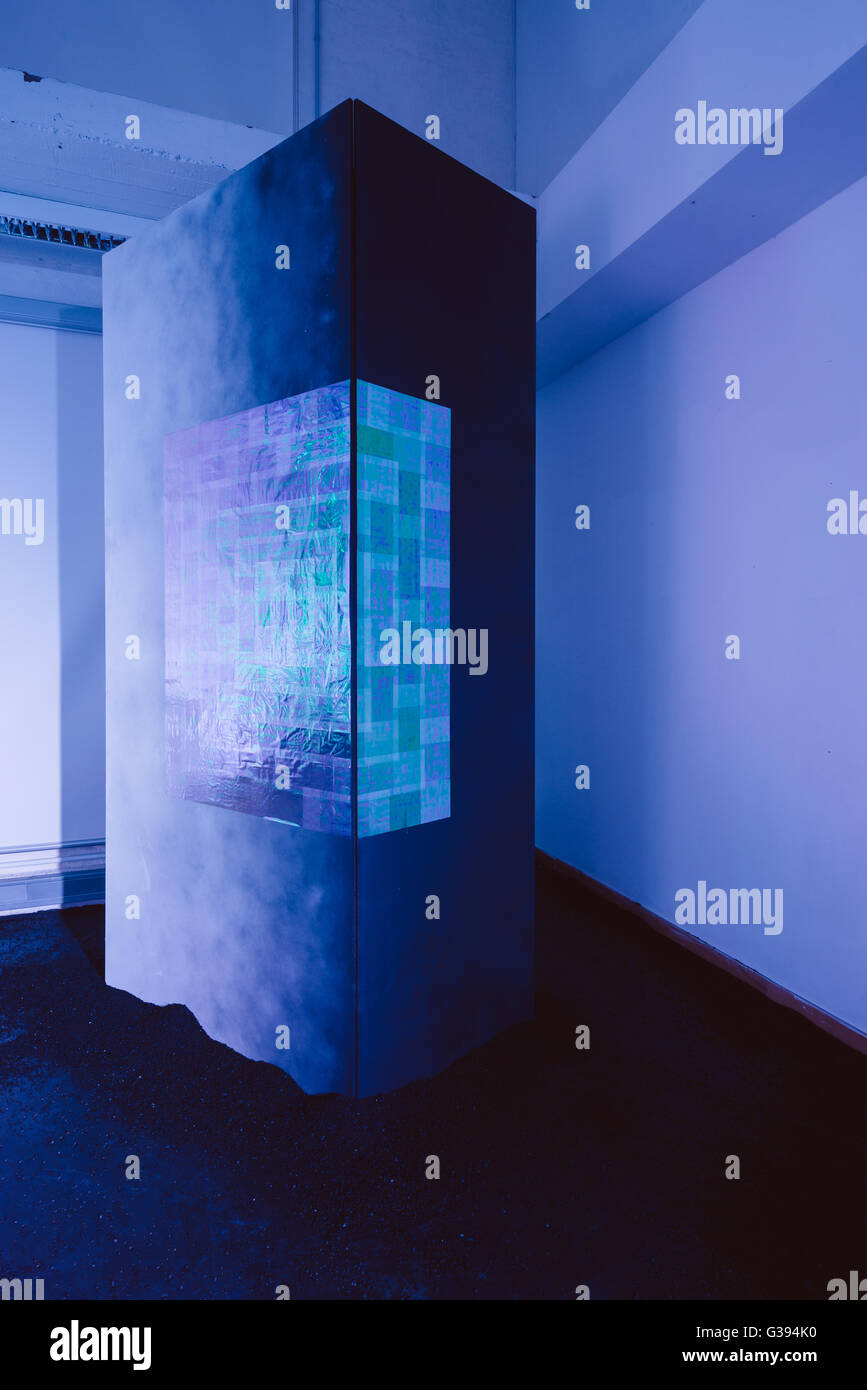 Intergalactic blue show room for fashion exhibition Stock Photo - Alamy