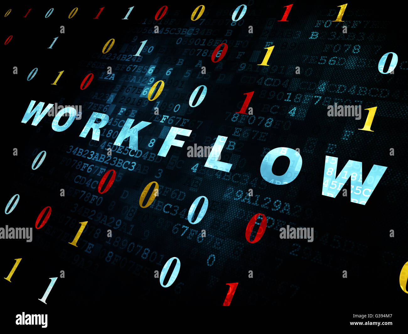 Finance concept: Workflow on Digital background Stock Photo - Alamy