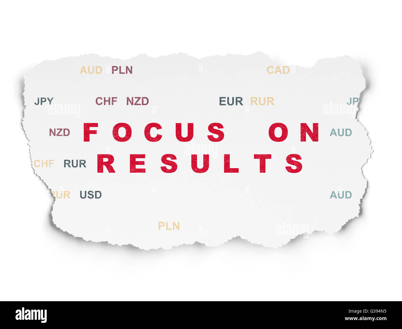 Business concept: Focus on RESULTS on Torn Paper background Stock Photo ...