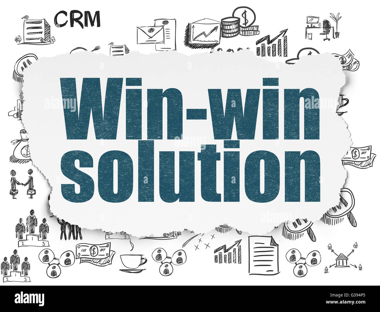 Finance concept: Win-win Solution on Torn Paper background Stock Photo - Alamy