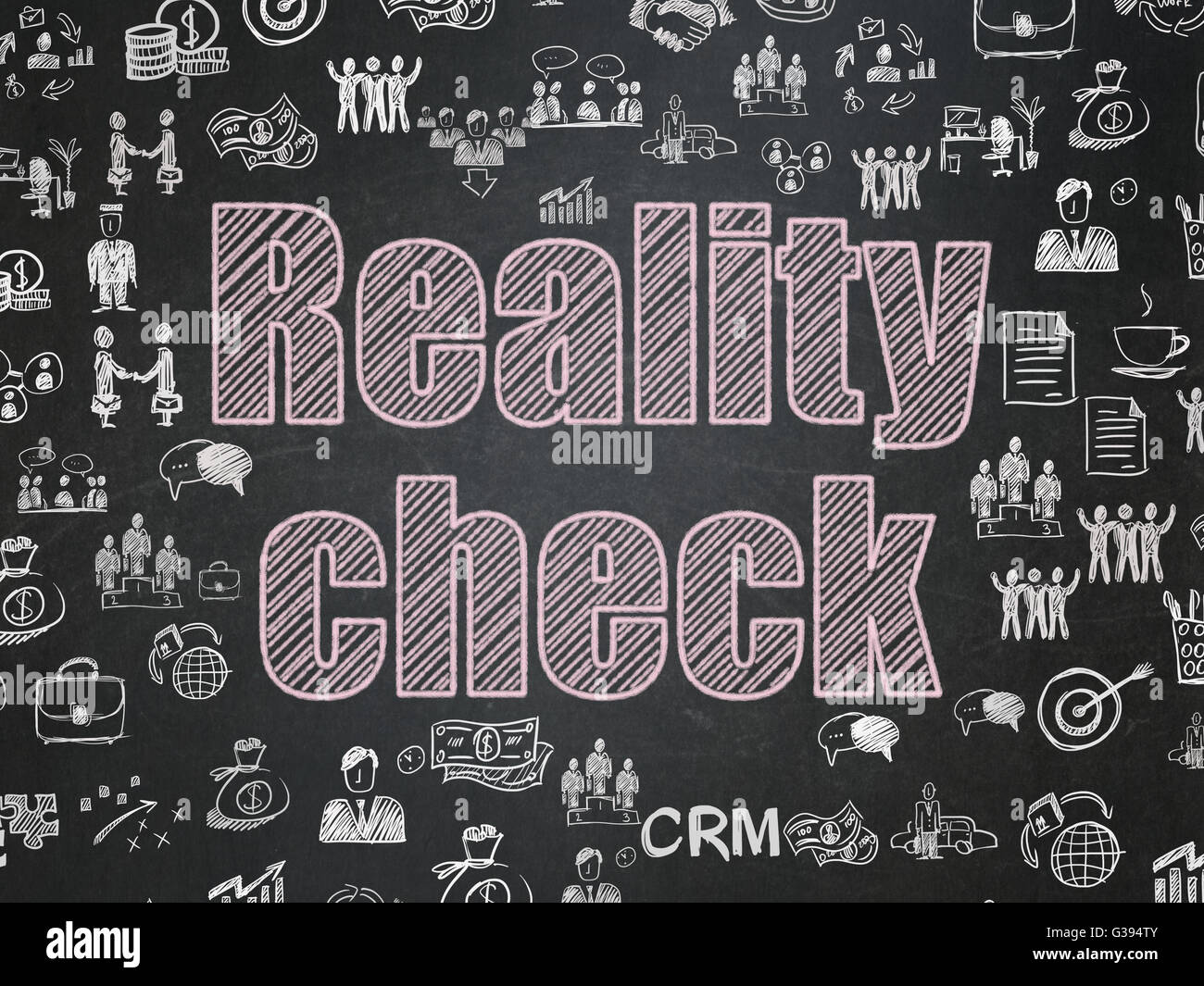 Finance concept: Reality Check on School board background Stock Photo ...