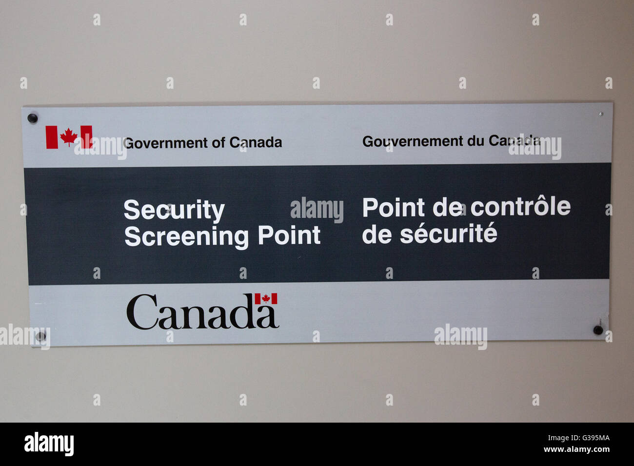 Security screening point at Kingston Norman Rogers Airport in Kingston ...