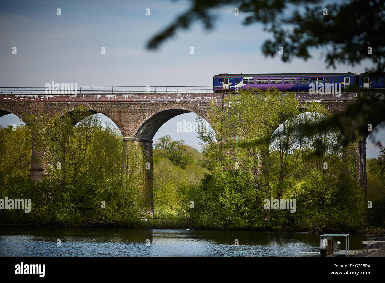 Reddish Vale viaduct Stockport country park sixteen-arch brick viaduct ...