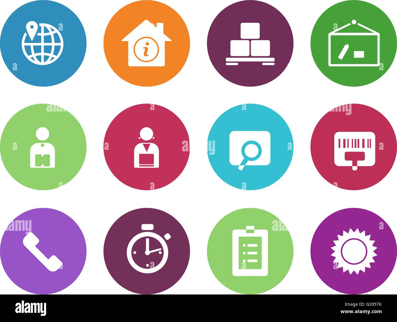 Logistics circle icons on white background Stock Vector Image & Art - Alamy