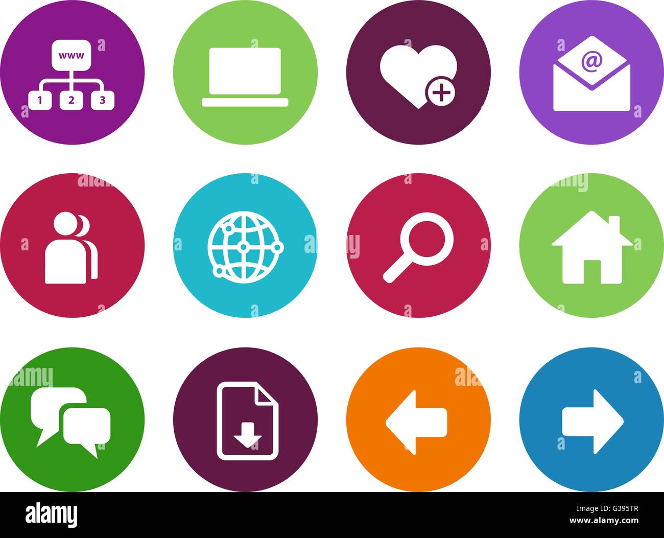 Network circle icons on white background Stock Vector Image & Art - Alamy