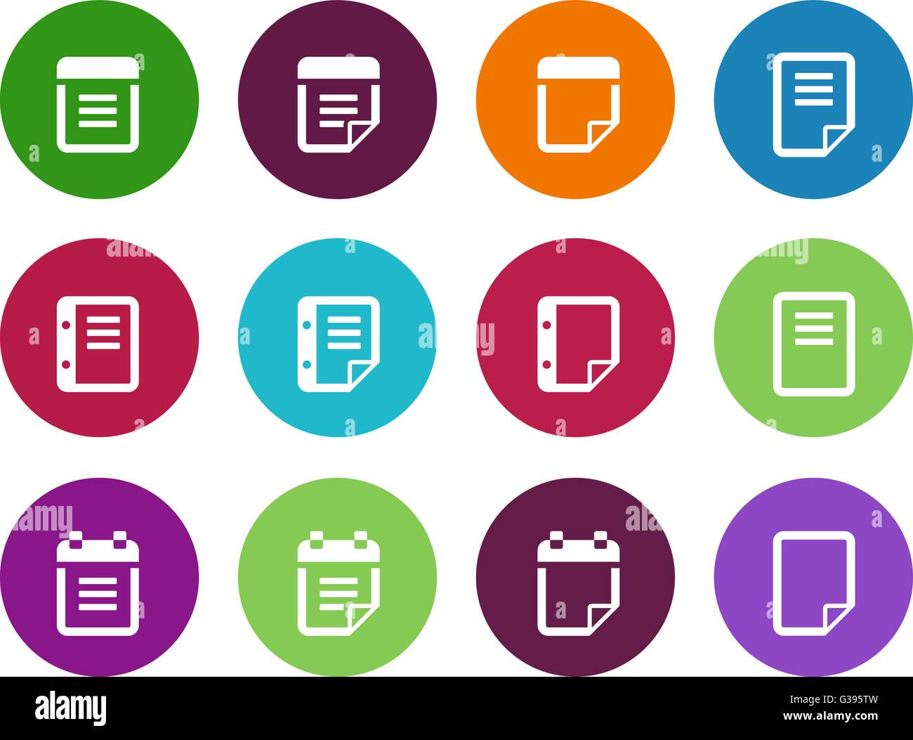 Notepad and sticky note circle icon set Stock Vector Image & Art - Alamy
