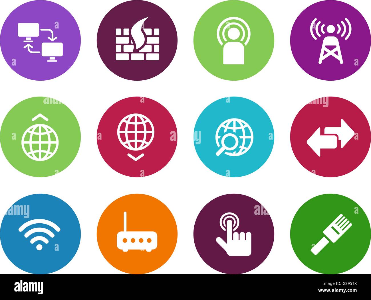 Networking circle icons on white background Stock Vector Image & Art ...