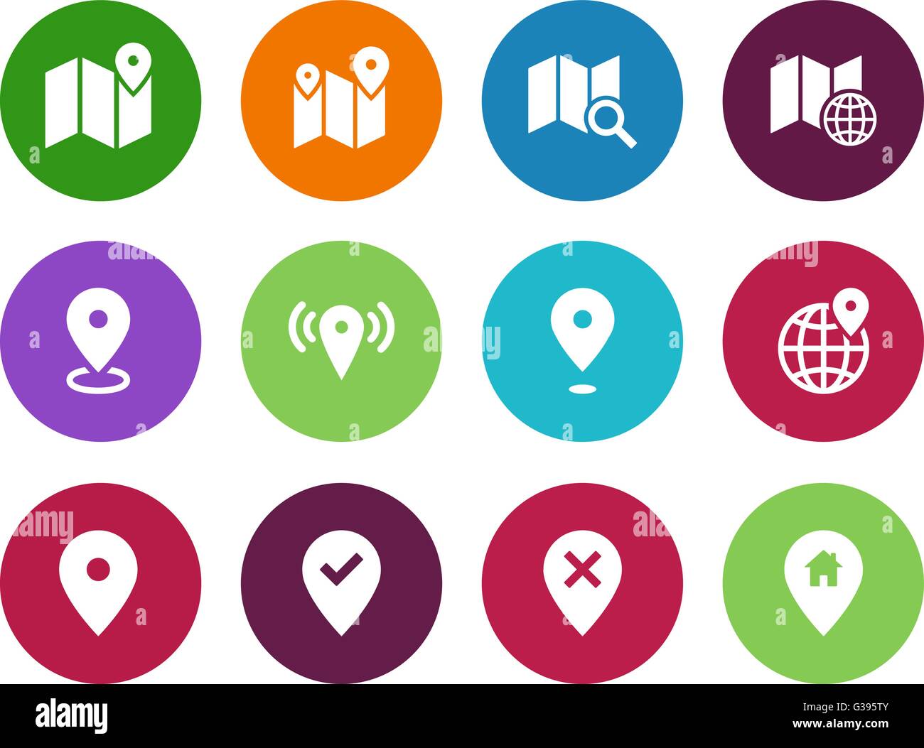 Map circle hi-res stock photography and images - Alamy