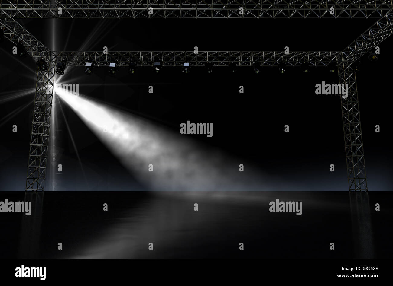 Empty Concert Stage Black And White