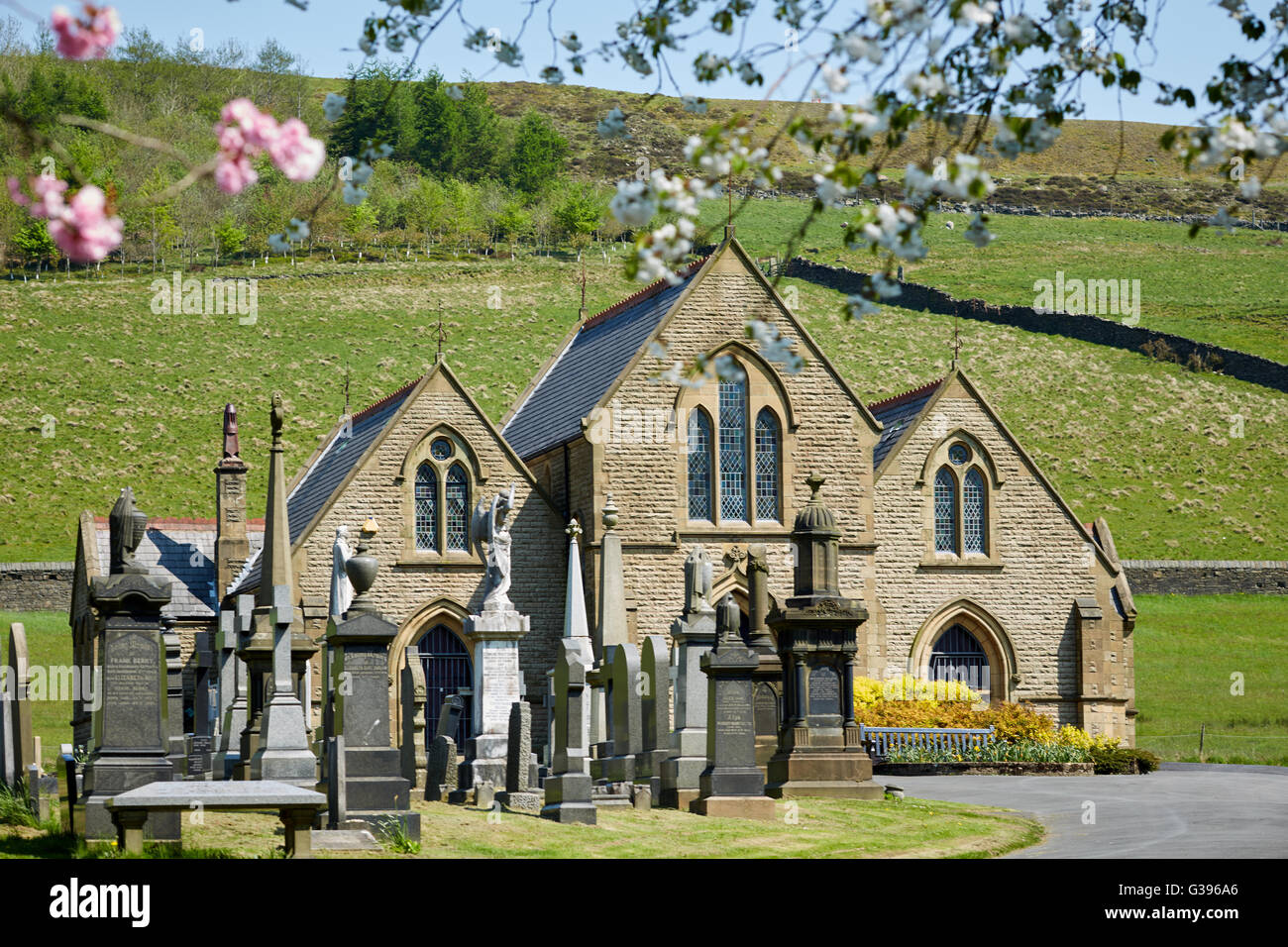 HASLINGDEN CEMETERY Grane Road small chapel building Cemetery is the ...