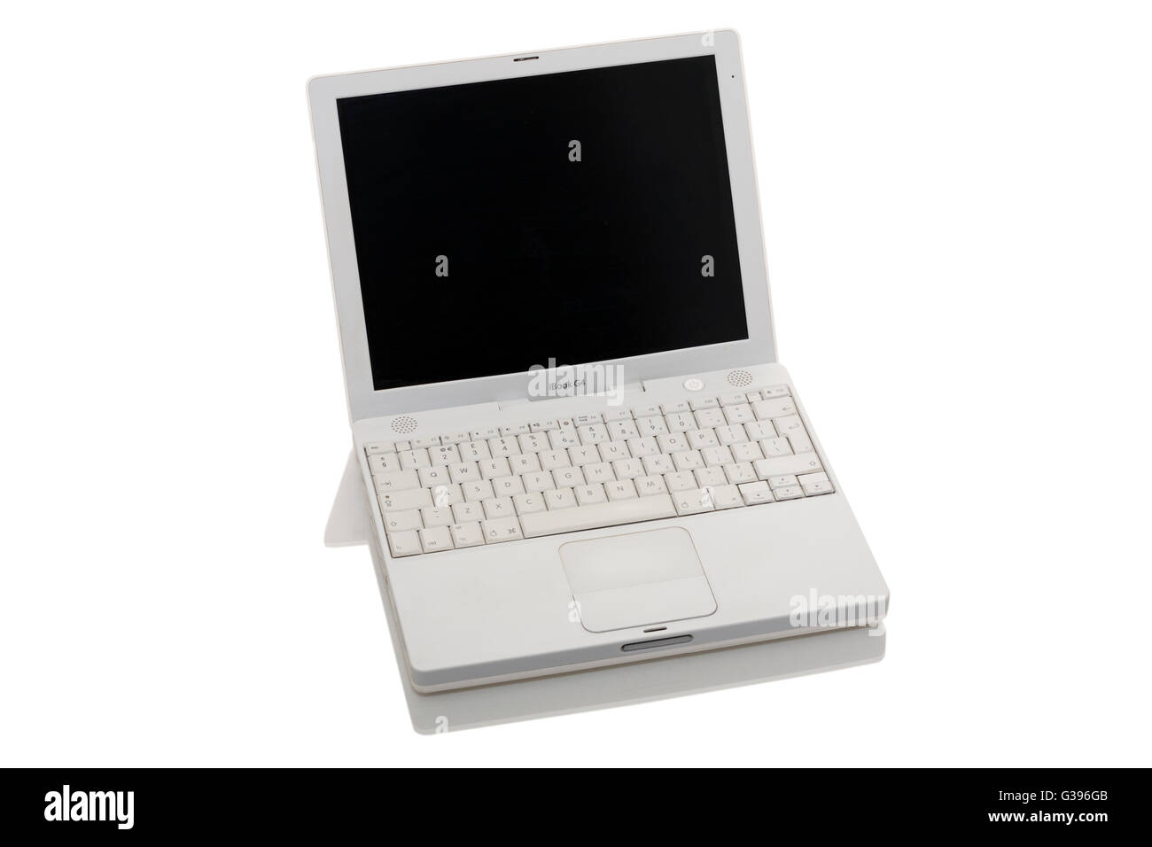Old vintage Apple iBook G4 laptop / lap top computer with scrolling ...