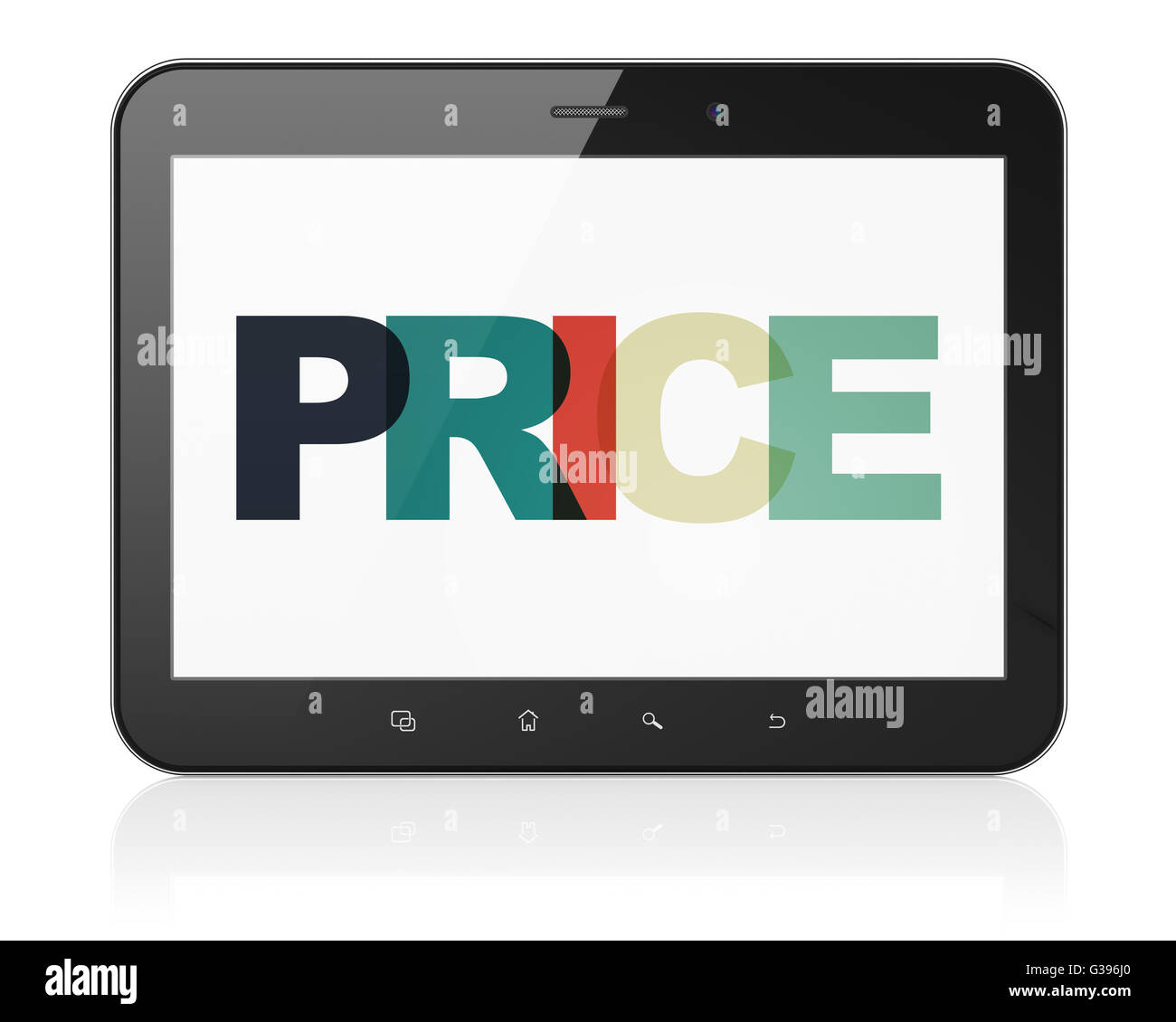 Advertising concept: Tablet Computer with Price on display Stock Photo ...