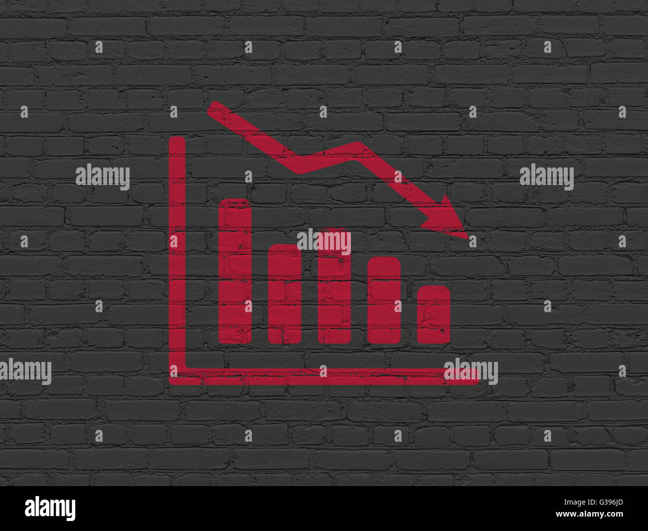 Marketing concept: Decline Graph on wall background Stock Photo - Alamy