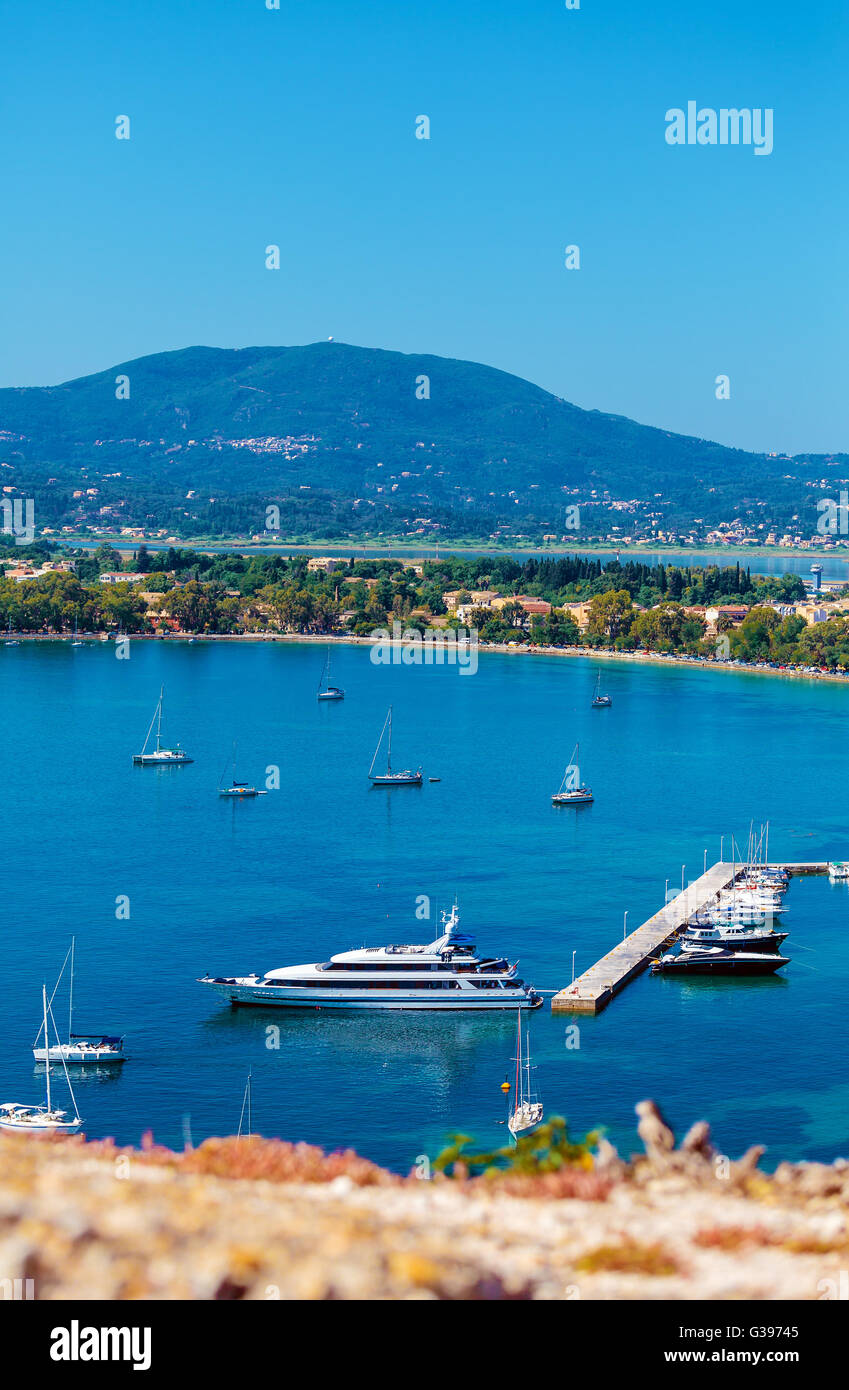 Marina with yachts, Kerkyra, Corfu island, Greece Stock Photo - Alamy