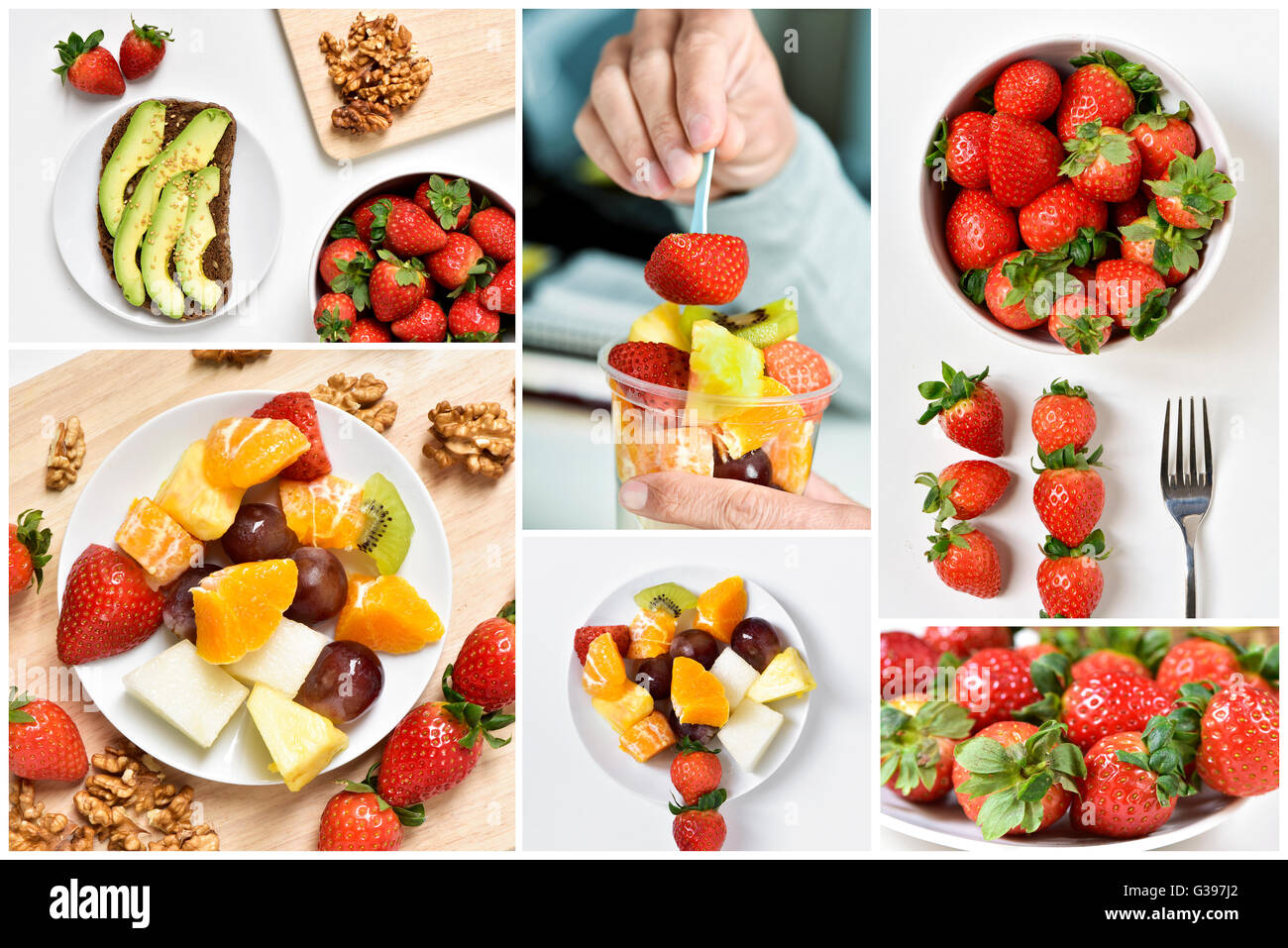 a collage of six pictures of collage of different meals made with ...